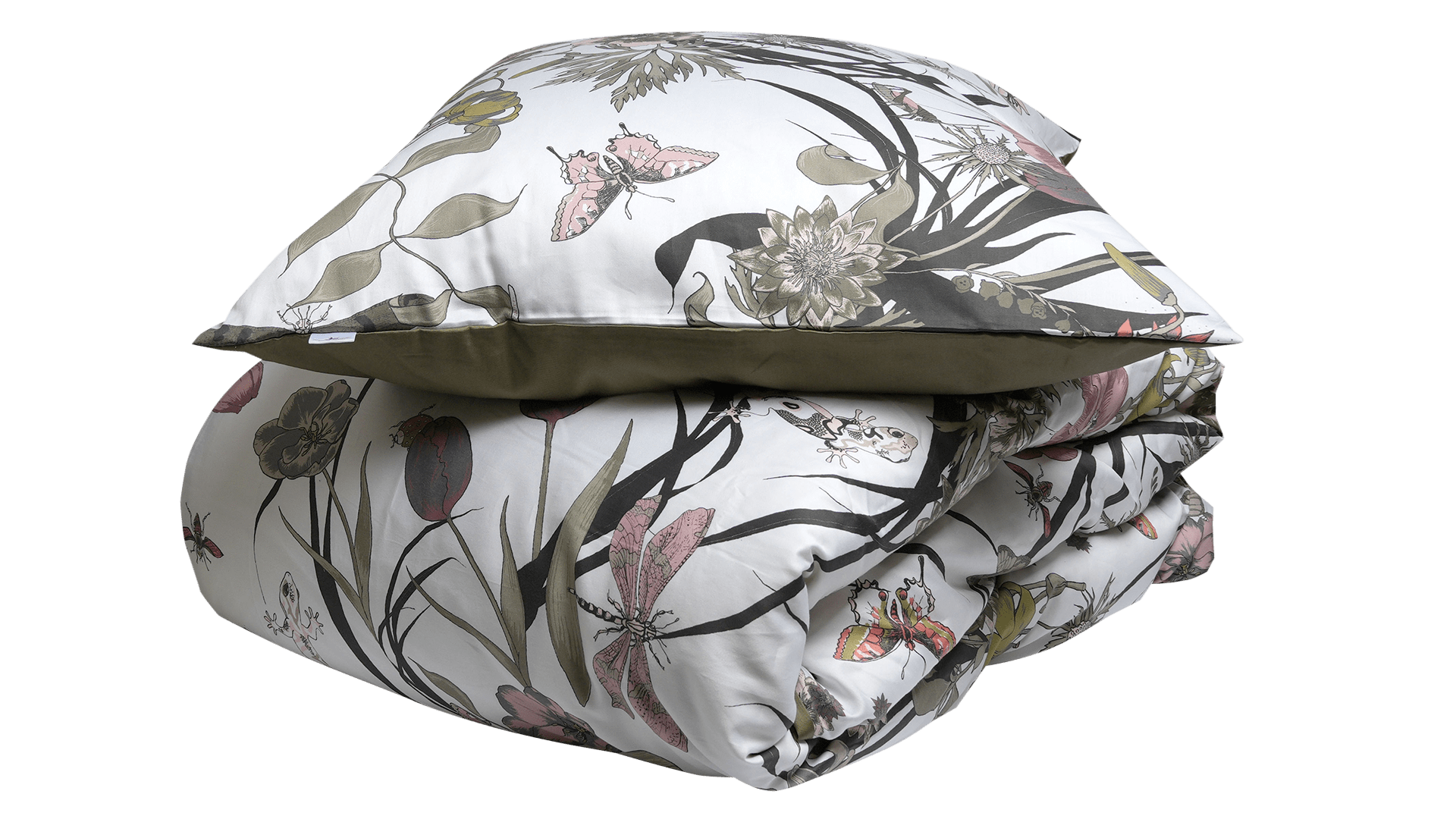 UDGÅET - Quilts of Denmark Living Garden sengetøj 140x200/60x63 cm grøn